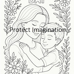 Cute Mother's Day Colouring Pages - Etsy