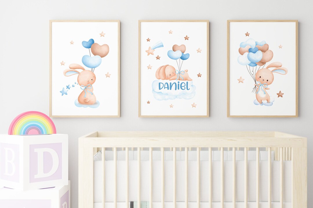 Charming Customizable Bunnies: A Trio of Adorable Posters to Transform ...