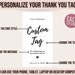 Editable Thank You Tag Template Printable Gift Tag Custom Thank You Tag ...