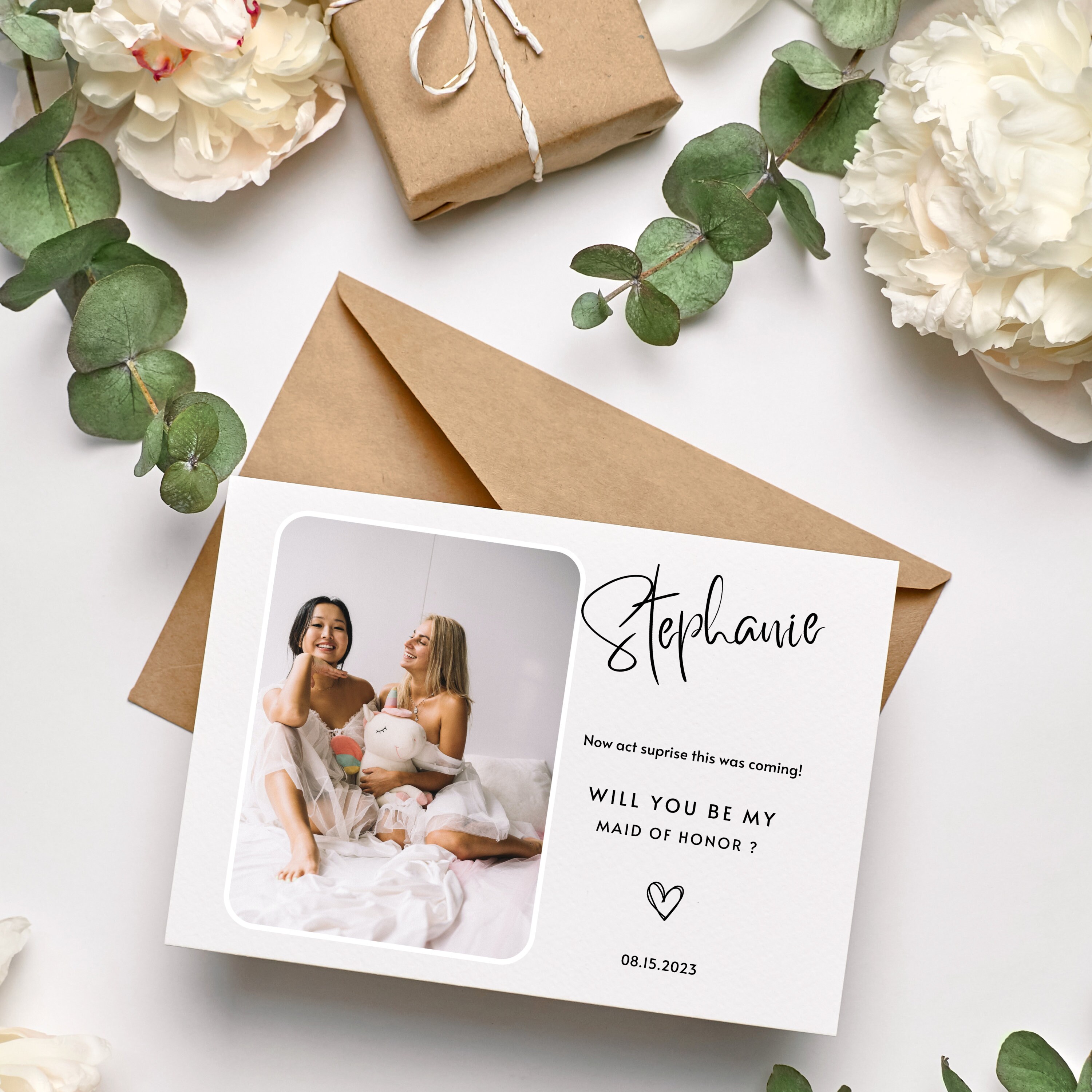 Editable Bridesmaid Proposal Card Template Minimalist Be My - Etsy