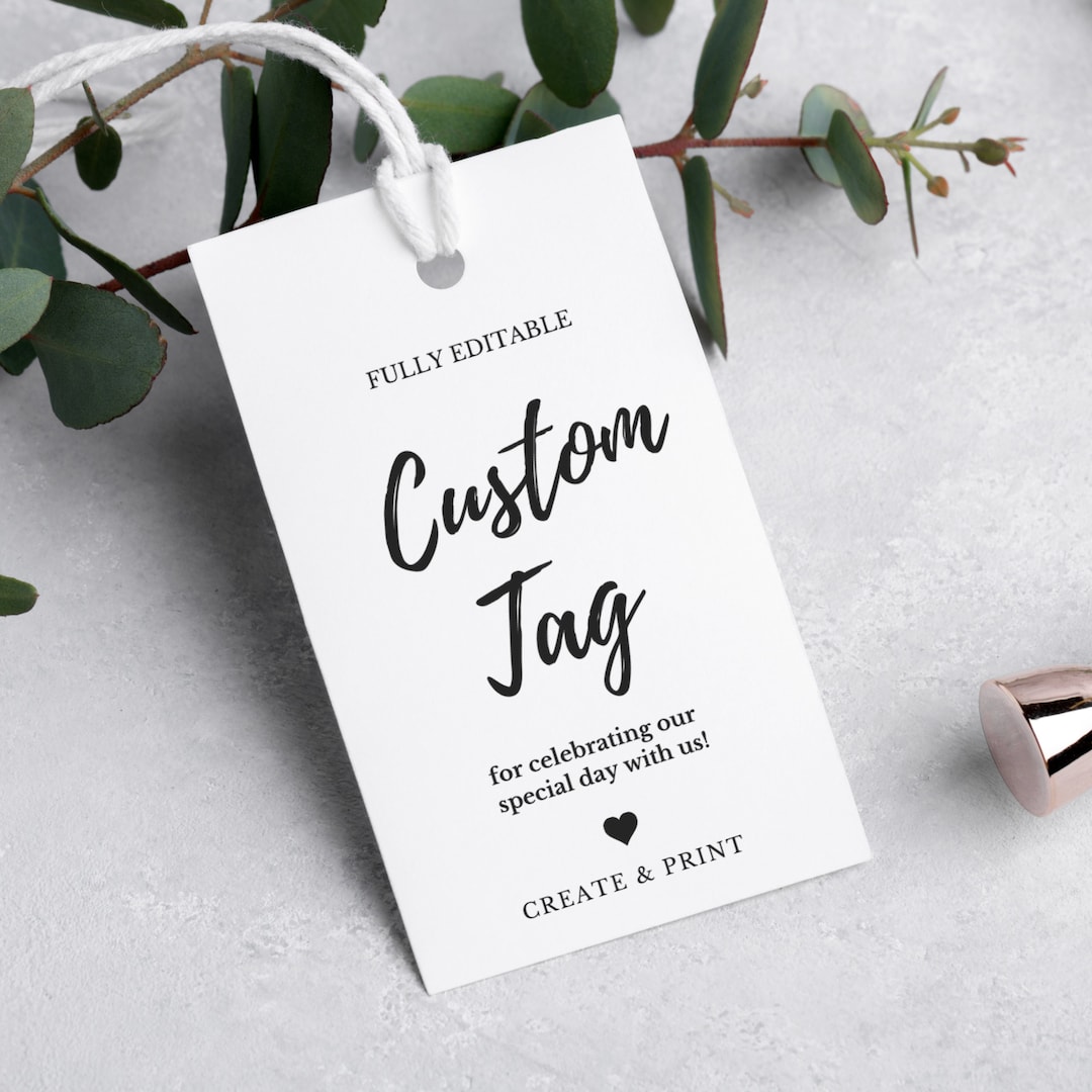 Editable Thank You Tag Template Printable Gift Tag Custom Thank You Tag ...