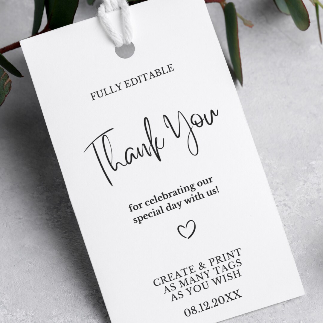 Editable Tag Template Custom Gift Tag Instant Download Printable ...