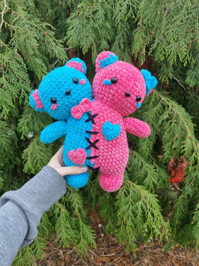 Crochet Two-headed Bear Plushie - Etsy