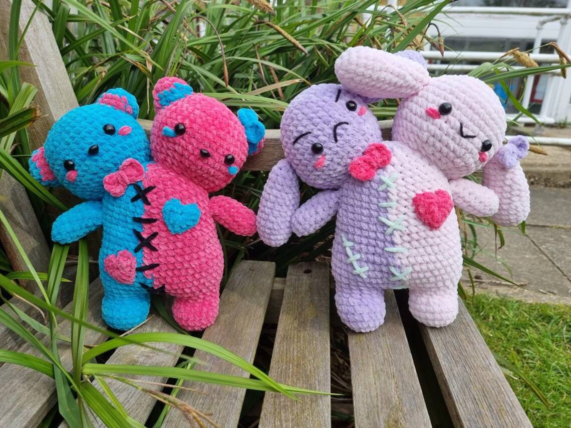 Crochet Two-headed Bear Plushie - Etsy