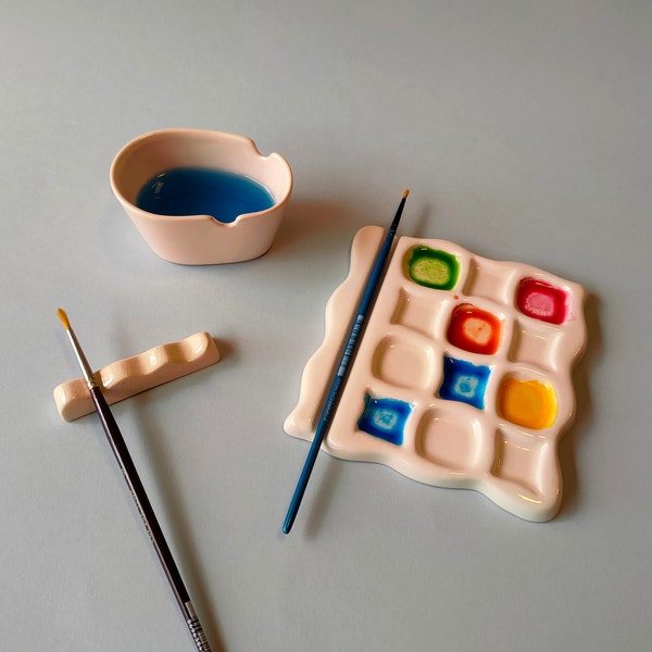 Ceramic Watercolor Palette - Etsy