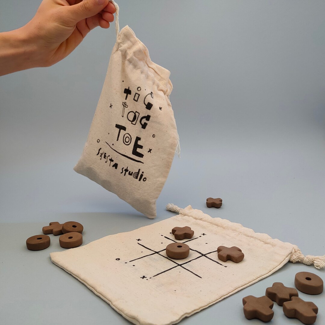 Tic Tac Toe Tabletop Game Set Portable XOX Game Made by Screen Printing ...