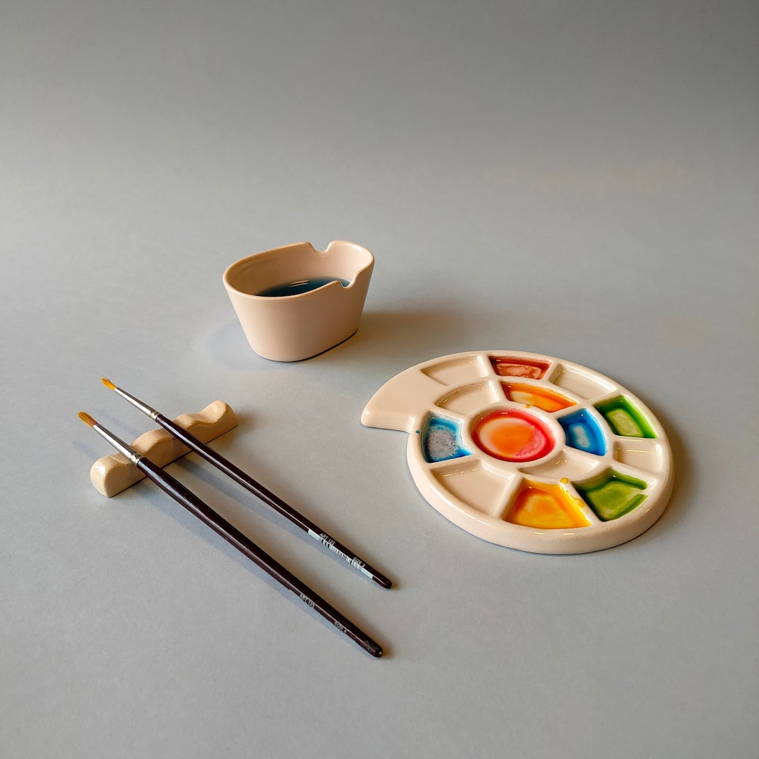 Watercolor Palette, Ceramic Palette, Handmade Artist Palette, Painter ...