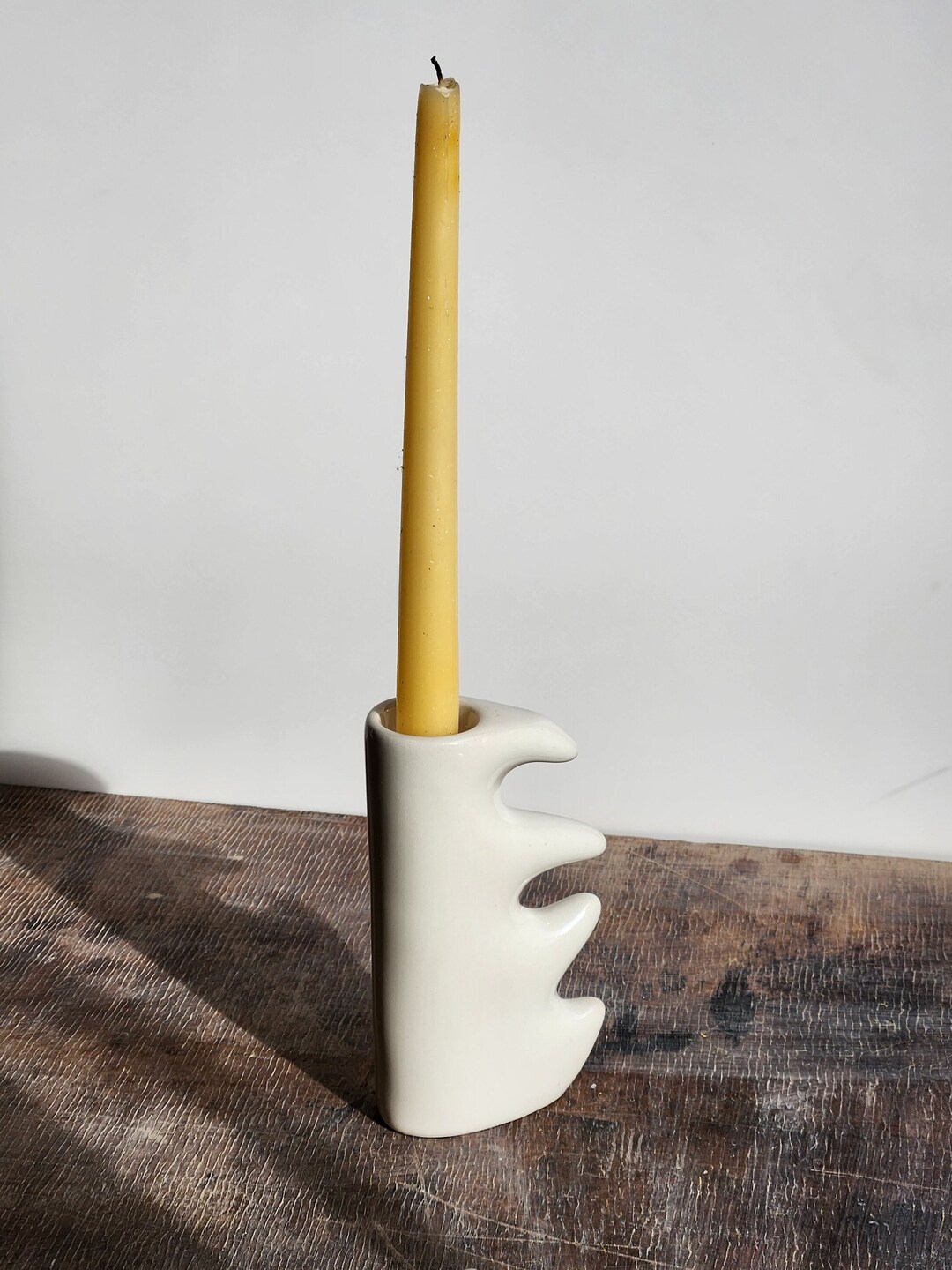 White Ceramic Candlestick, Christmas Gift, Ceramic Candle Holder, Gift ...