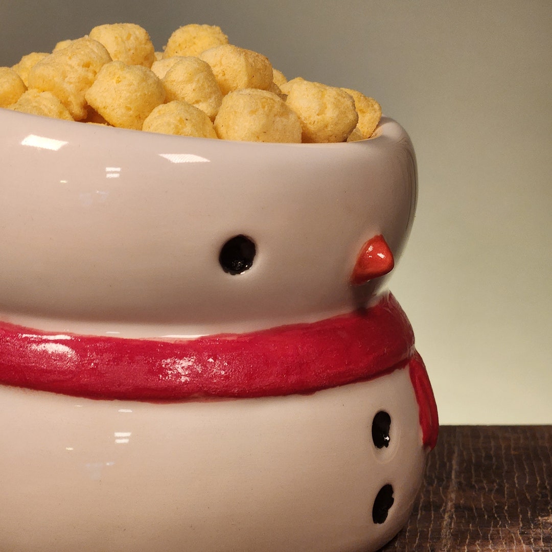 Ceramic Snowman Snack Bowl, Snack Bowl for Christmas, Chips and Nut ...