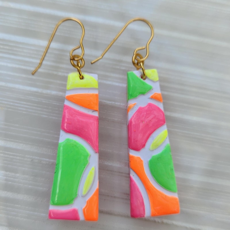 Neon Earrings - Etsy