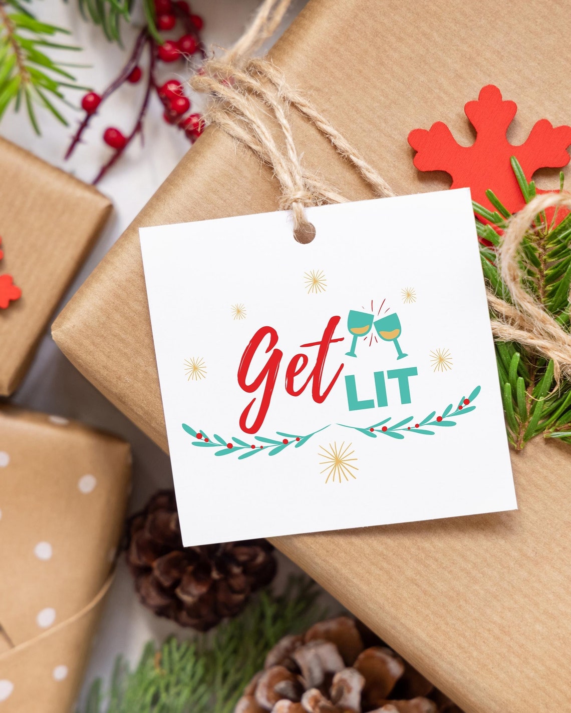 Printable Christmas Gift Tags Holiday Wine Gift Tags DIY | Etsy