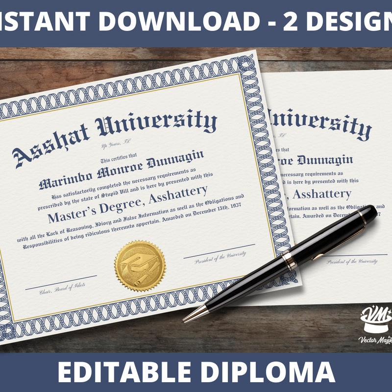 Gag Diploma - Etsy