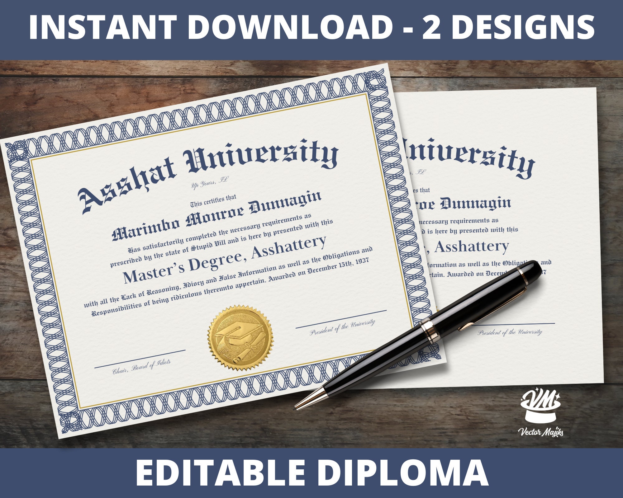 University Gag Gift Certificate, Funny Diploma, Prank Gifts, Funny ...
