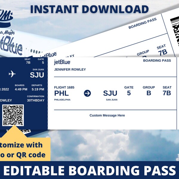 Airline Ticket - Etsy