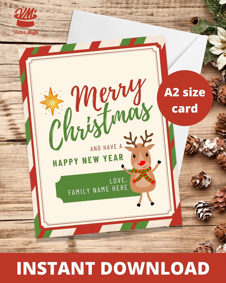 Editable No Photo Christmas Card Matching Electronic Holiday - Etsy