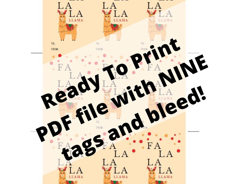 Printable Christmas Gift Tags Cute Llama Christmas Gift Tags - Etsy