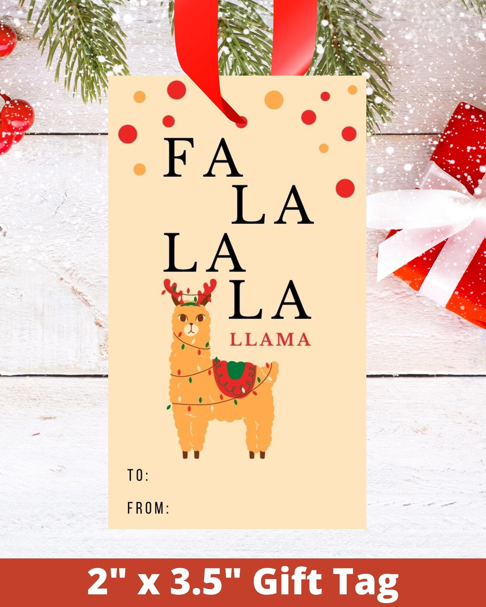 Printable Llama Christmas Gift Tags (PDF) - Etsy