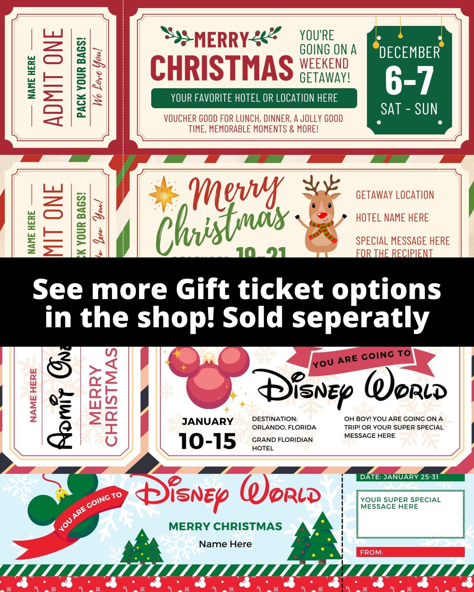 Weekend Getaway Voucher Template Gift Certificate Editable | Etsy