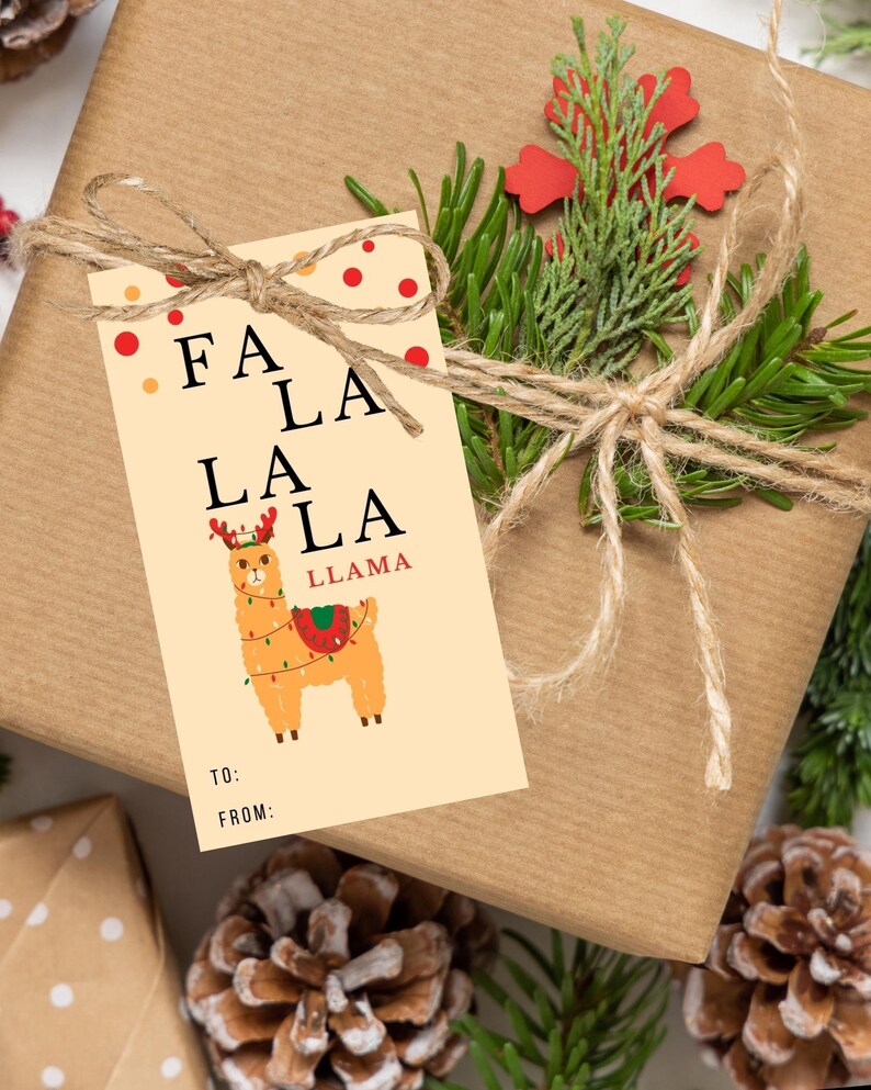 Printable Llama Christmas Gift Tags (PDF) - Etsy