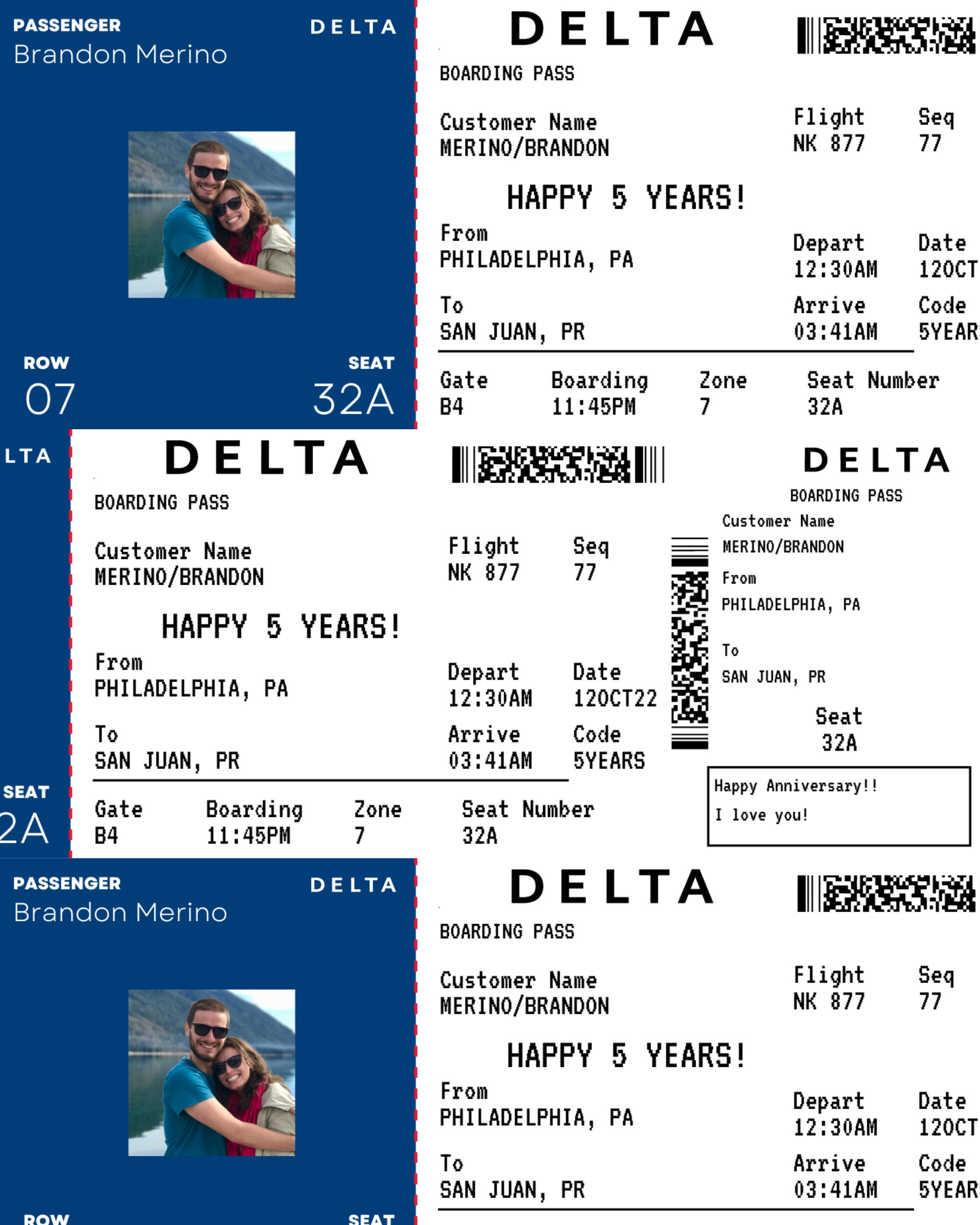 Blank Delta Airline Ticket