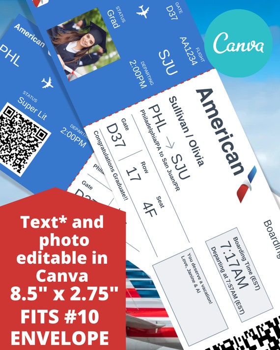 American Airlines Plane Ticket Template