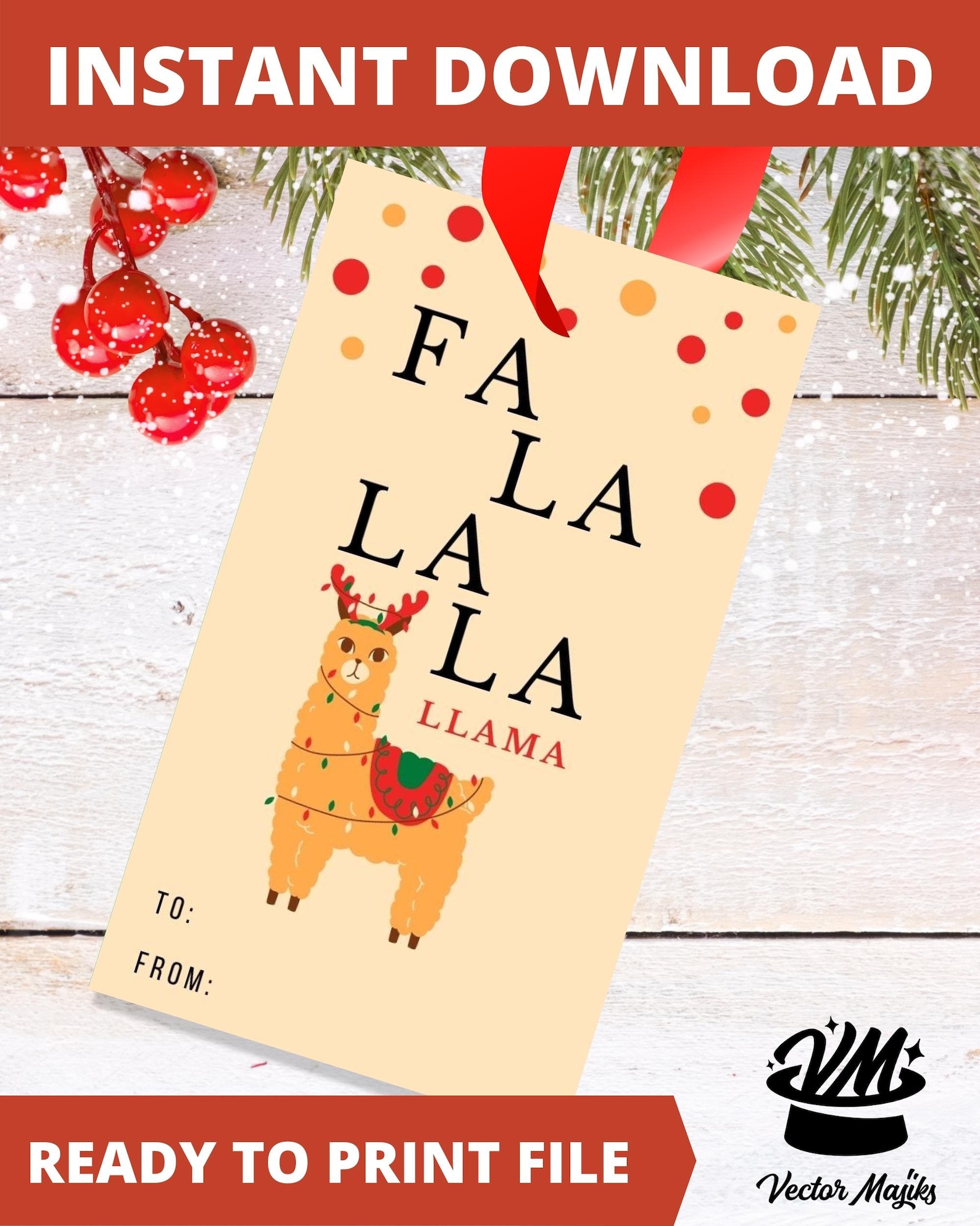 Printable Christmas Gift Tags Cute Llama Christmas Gift Tags - Etsy
