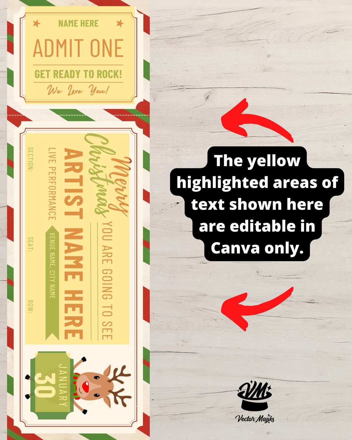 Concert Ticket Template Gift Certificate - Editable Gift Certificate ...