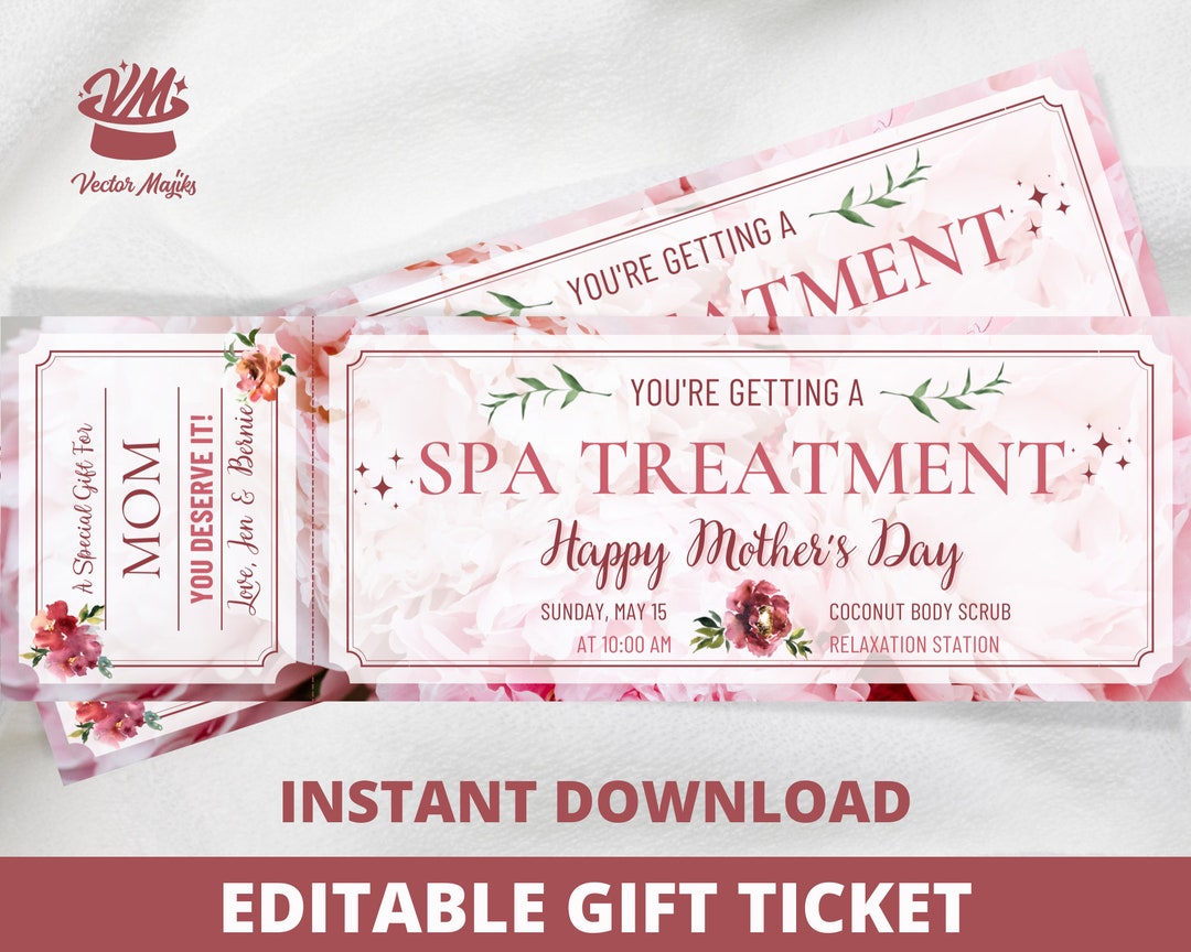 Mother's Day Spa Gift Certificate - Mother's Day Spa Treatment Gift ...