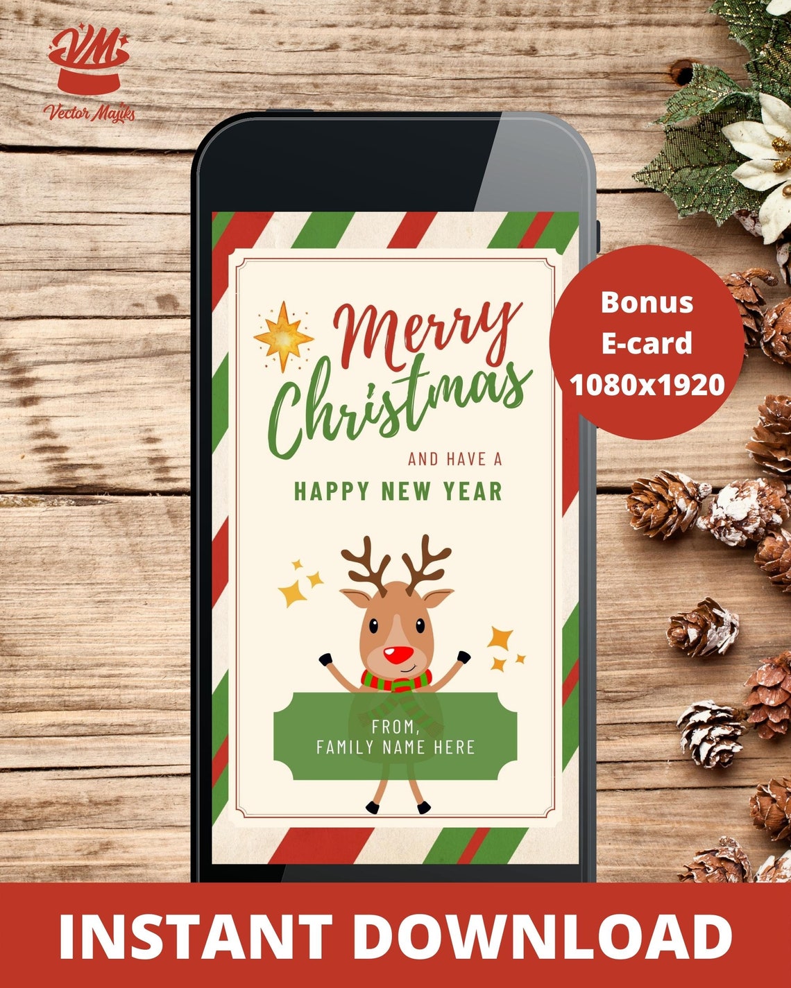 Editable No Photo Christmas Card Matching Electronic Holiday - Etsy