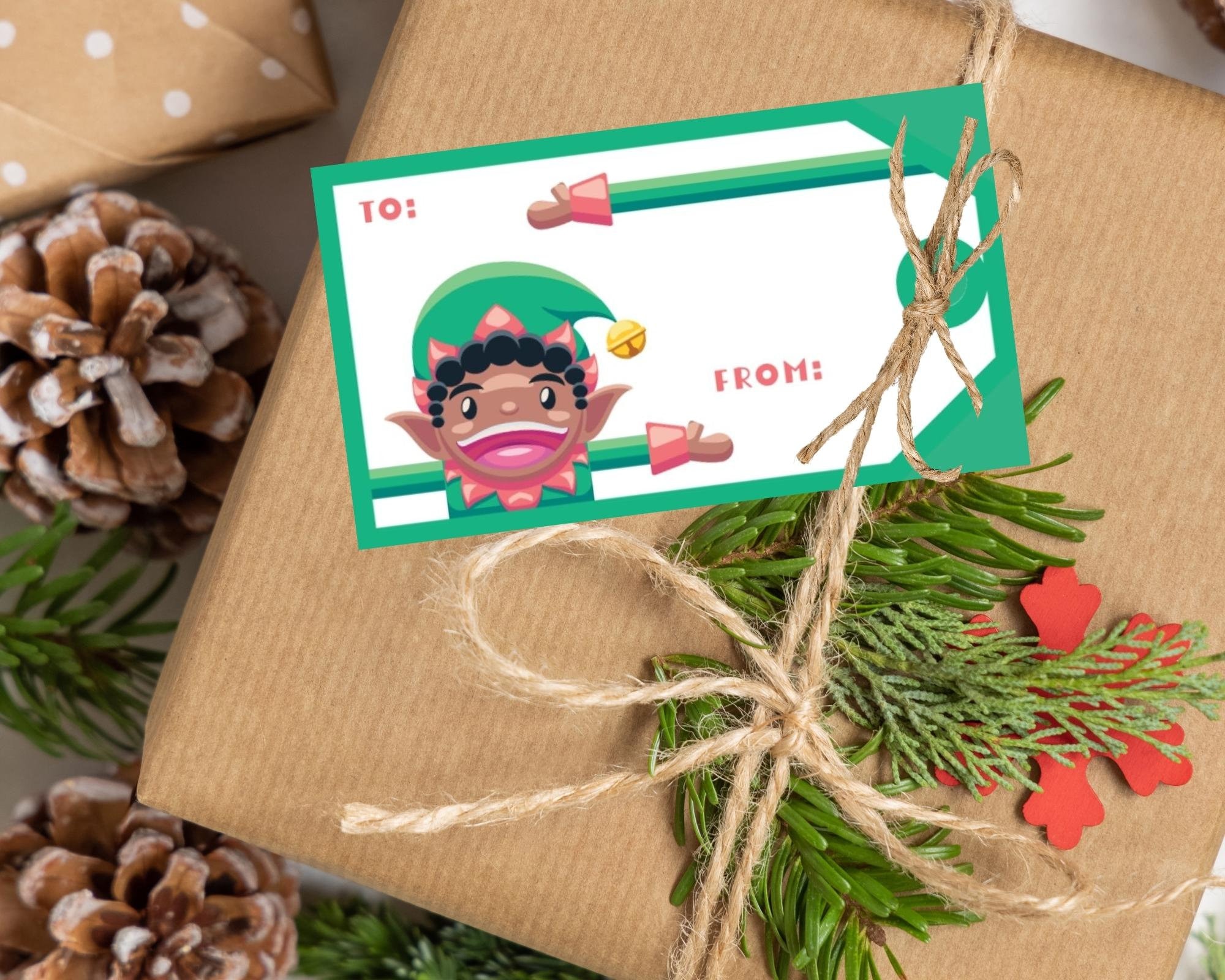 Printable Christmas Gift Tags Cute Elf Christmas Gift Tags | Etsy