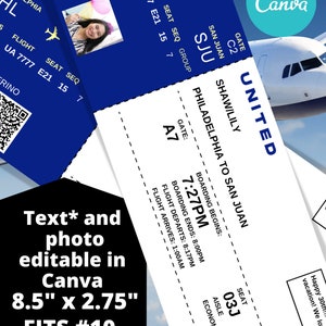 Editable Boarding Pass Ticket Template, Surprise Airline Gift, Fake ...