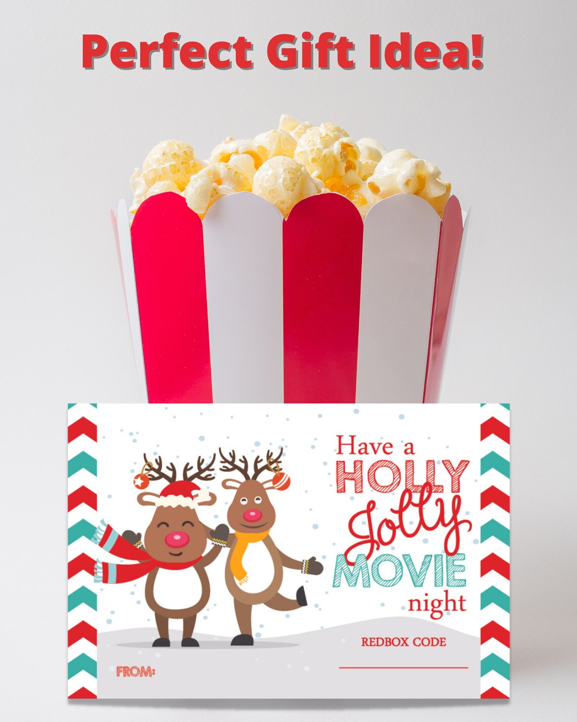 Printable Redbox Certificate Movie Night Christmas Gift | Etsy