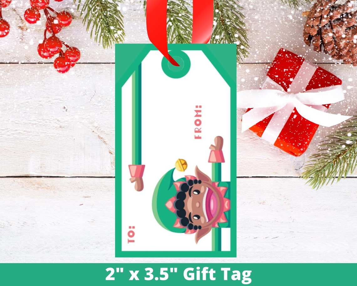 Printable Christmas Gift Tags Cute Elf Christmas Gift Tags | Etsy