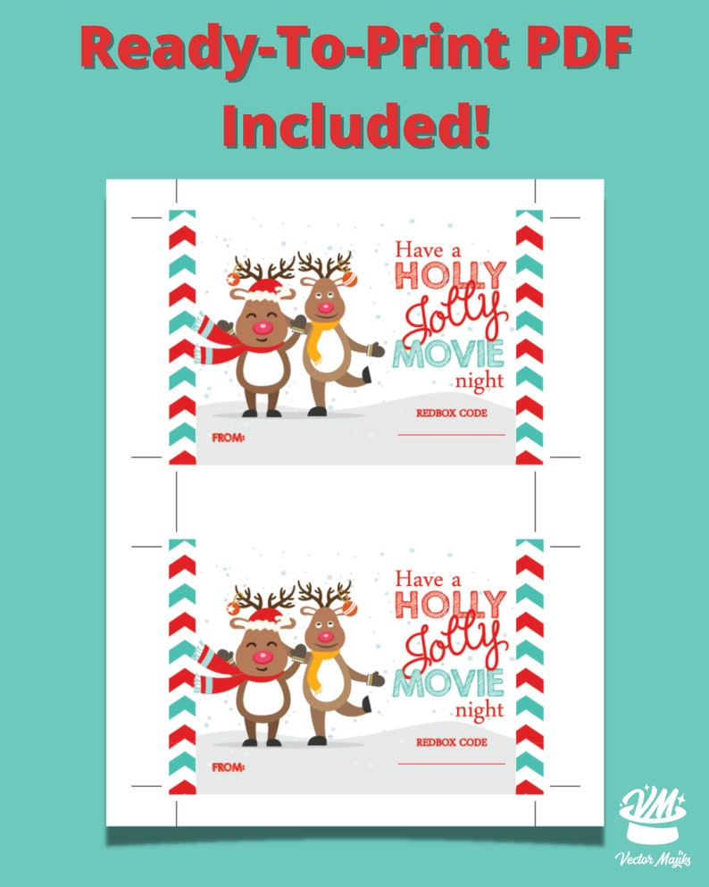 Printable Redbox Certificate Movie Night Christmas Gift | Etsy