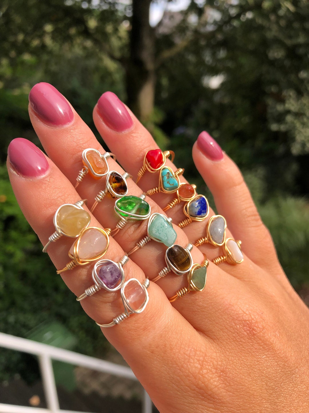 Ringen Met Edelsteen | Wire Rings | Draadringen | Edelstenen - Etsy