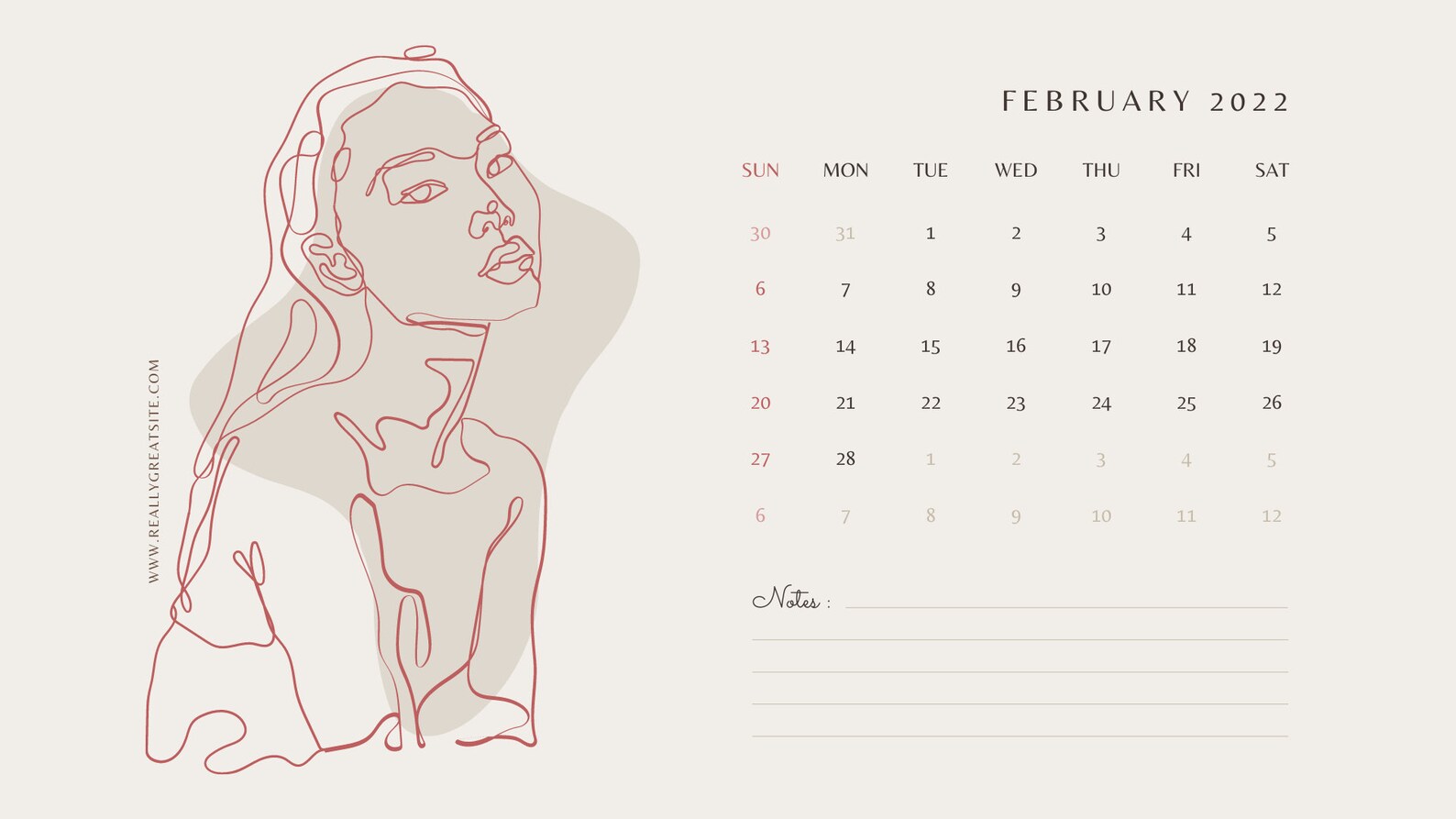 2022 Feminine Printable Calendar | Etsy