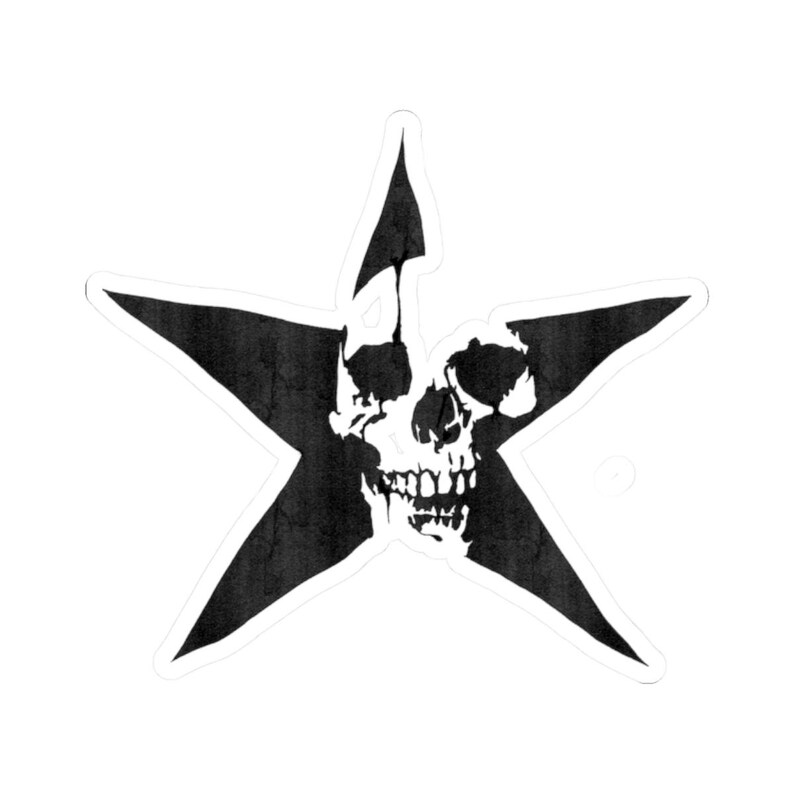 Skull Star Stickers, Alternative Rock Decals, Gothic Laptop Sticker ...