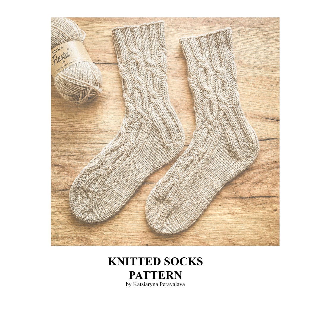 Cabled Sock Knitting Pattern – PDF + 4 Video Lessons (thick & Fingering ...