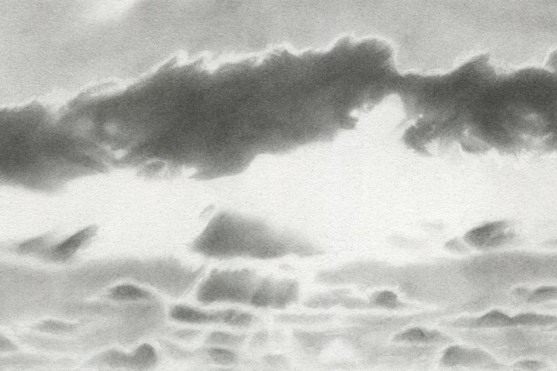 Grounded Original Landscape Seascape Charcoal Drawing - Etsy