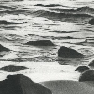 Grounded Original Landscape Seascape Charcoal Drawing - Etsy
