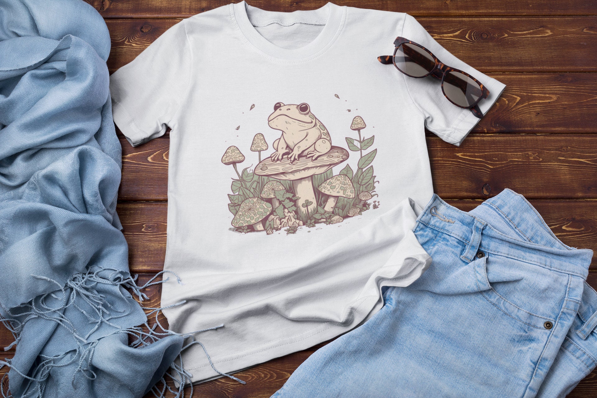 Camisa de hongo, camisa de rana, ropa de goblincore, camiseta de rana ...