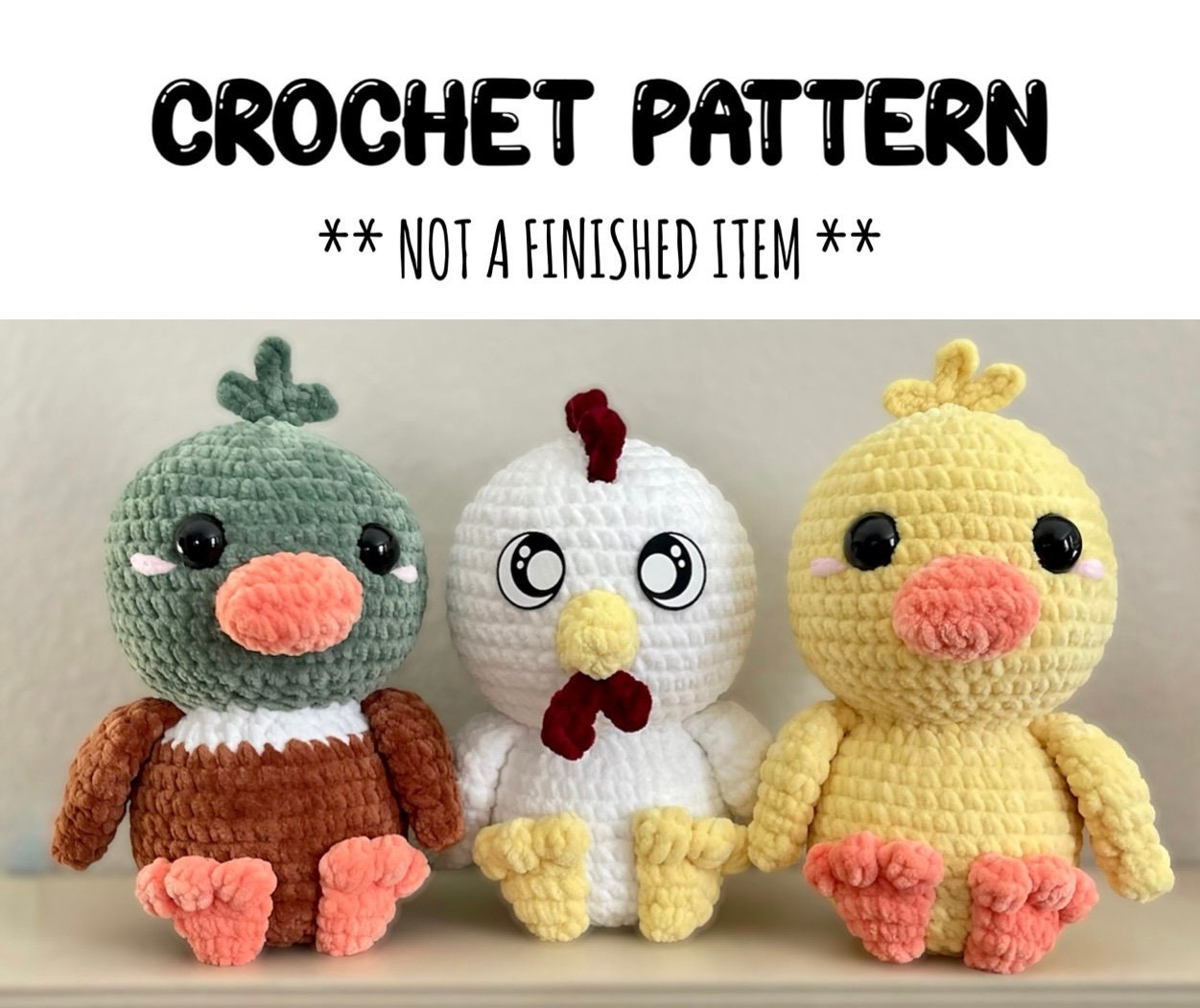 Duck & Chicken Bubble Toe Babies CROCHET PATTERN - Etsy