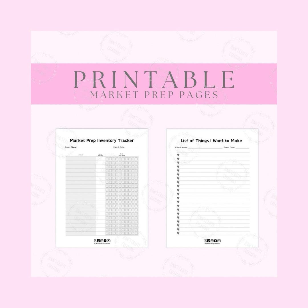 Printable Market Prep Pages - PDF - Etsy