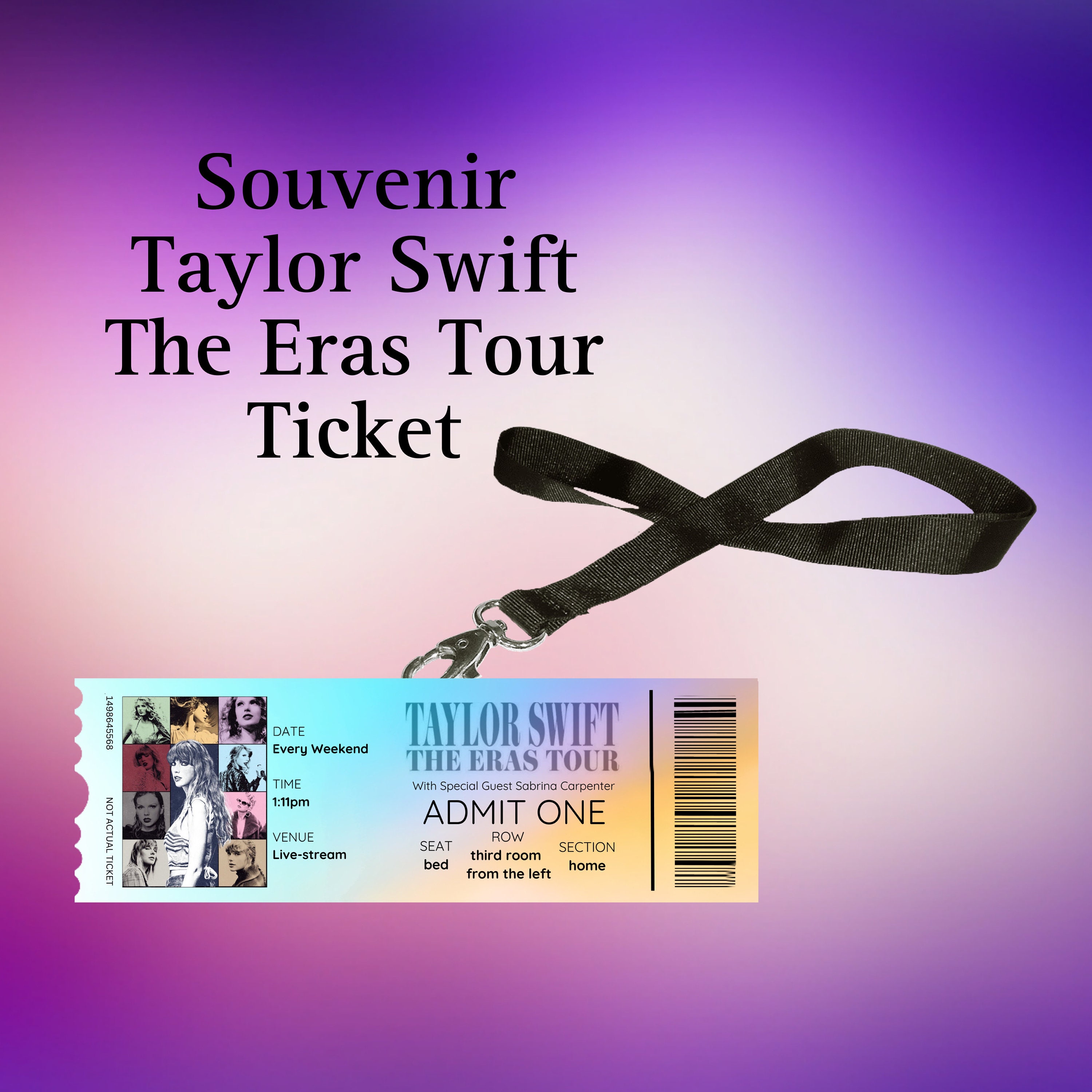Souvenir Taylor Swift THE ERAS TOUR Ticket & Lanyard - Etsy
