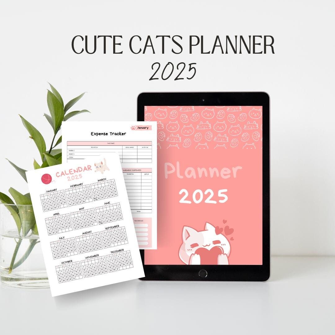 2025 Planner - Cute Cats Themed - Etsy