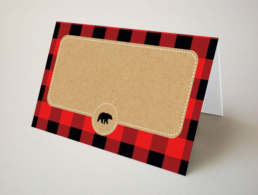 Lumberjack Buffalo Plaid Party Tent Cards – Set of 12 - Etsy