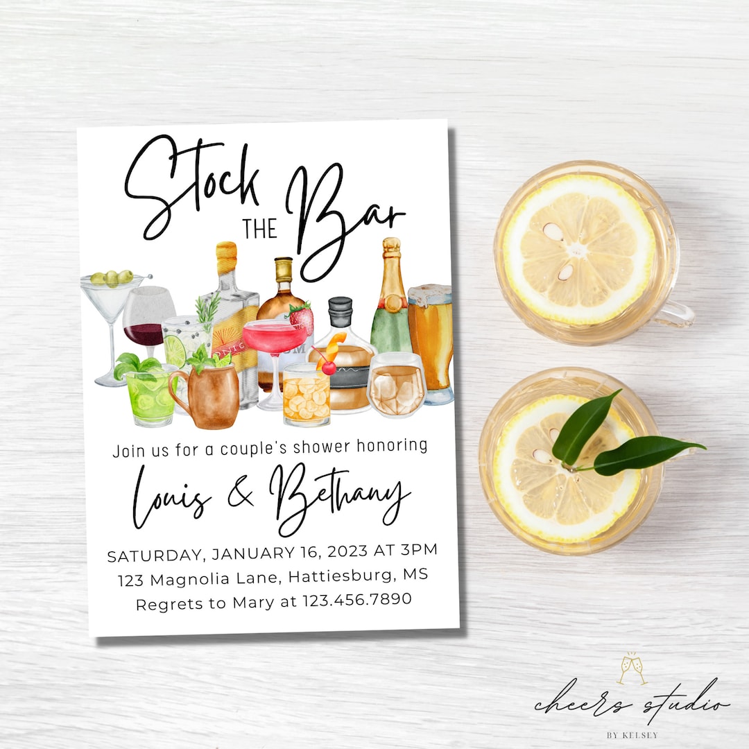 Stock the Bar Bridal Shower, Couples Shower Invite, Stock the Bar ...