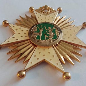 BAVARIAN ORDER of Saint HUBERT Reproduction Theatrical Sash Badge 1444 ...