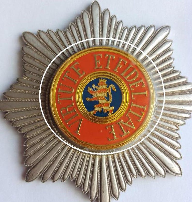 ORDER of the Golden LION Hesse-kassel Grand Cross Star 1770 : Damaged ...