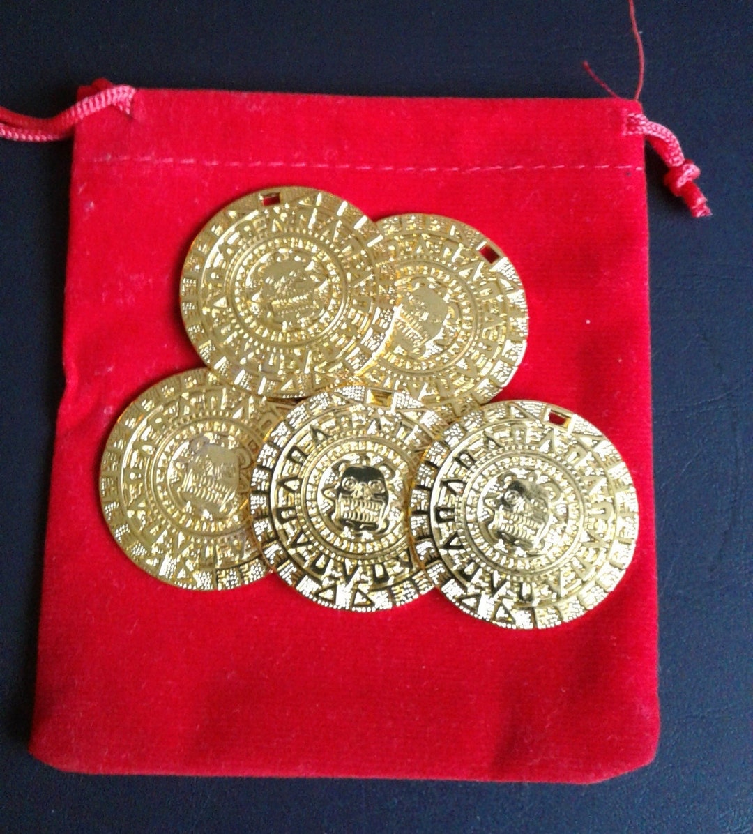 AZTEC / Inca TREASURE COINS 5 Replica Coins/ Ancient Treasure / Larp ...